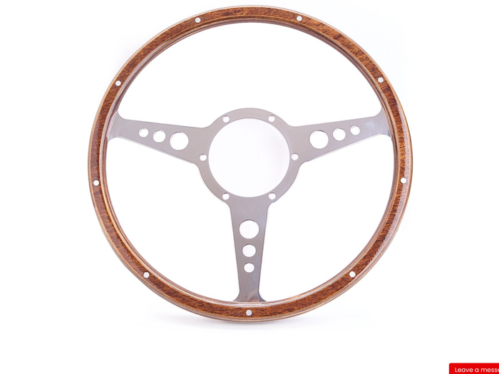 New Premium Mountney 14″ Traditional 3 Spoke Flat Wood Rim Steering ...